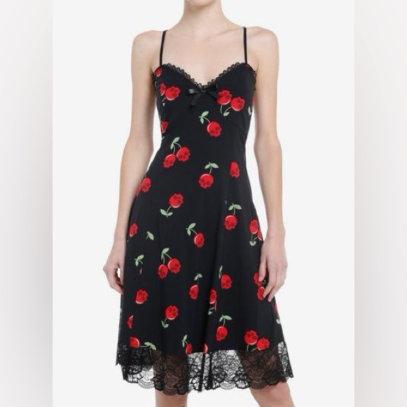 Hot Topic | Dresses | Social Collision Cherry Skull Slip Dress Hot ...